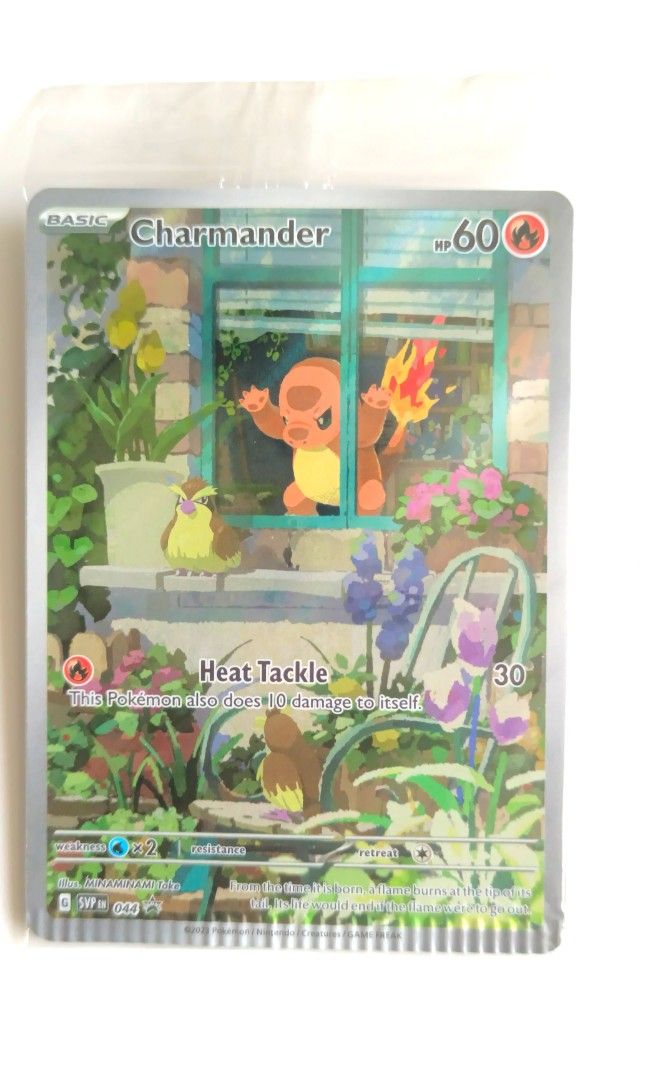 Crimped POKEMON CHARMANDER 044 OBSIDIAN FLAMES BLACK STAR PROMO Sealed ...