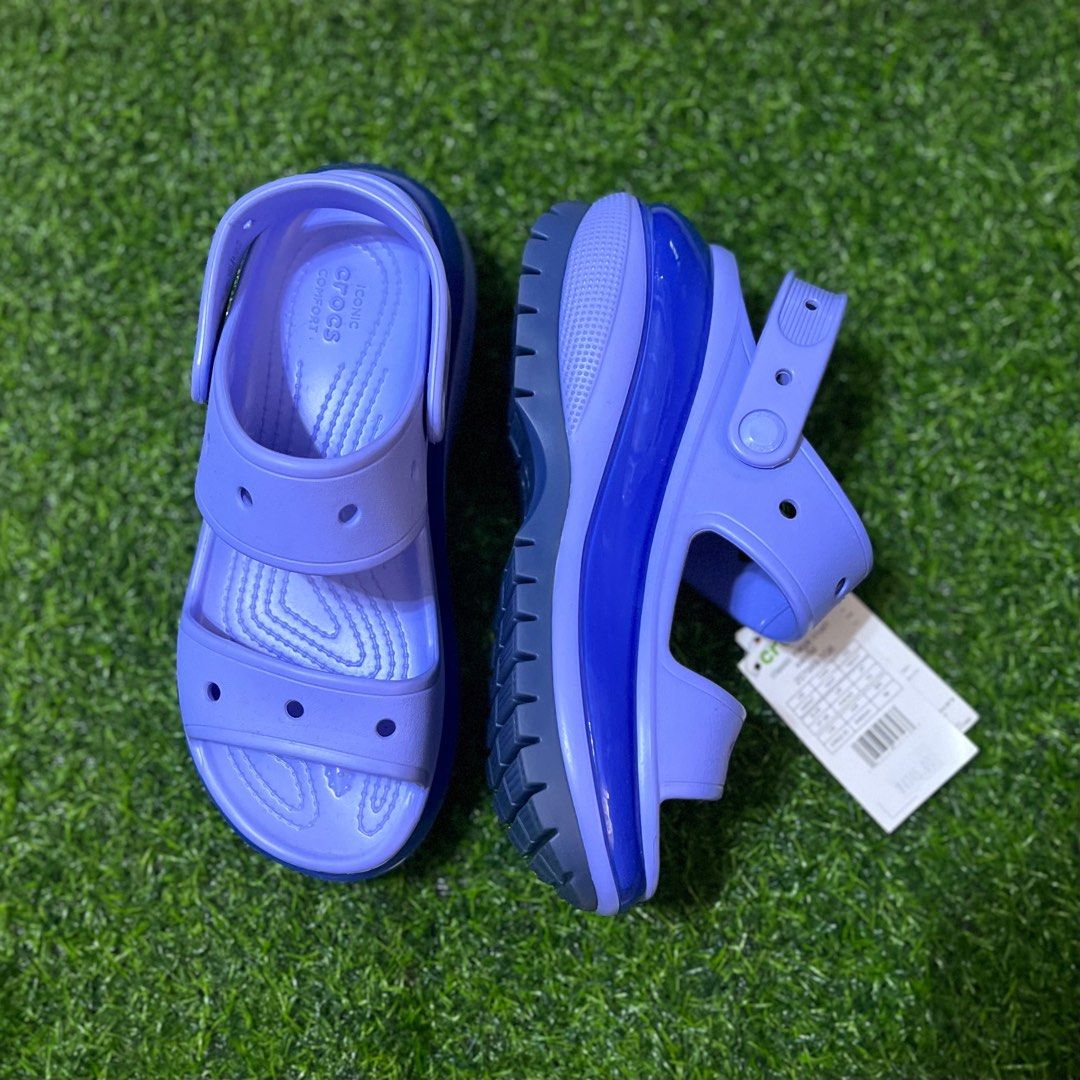 Crocs Classic Mega Crush Sandals (Moon Jelly), Women's Fashion ...