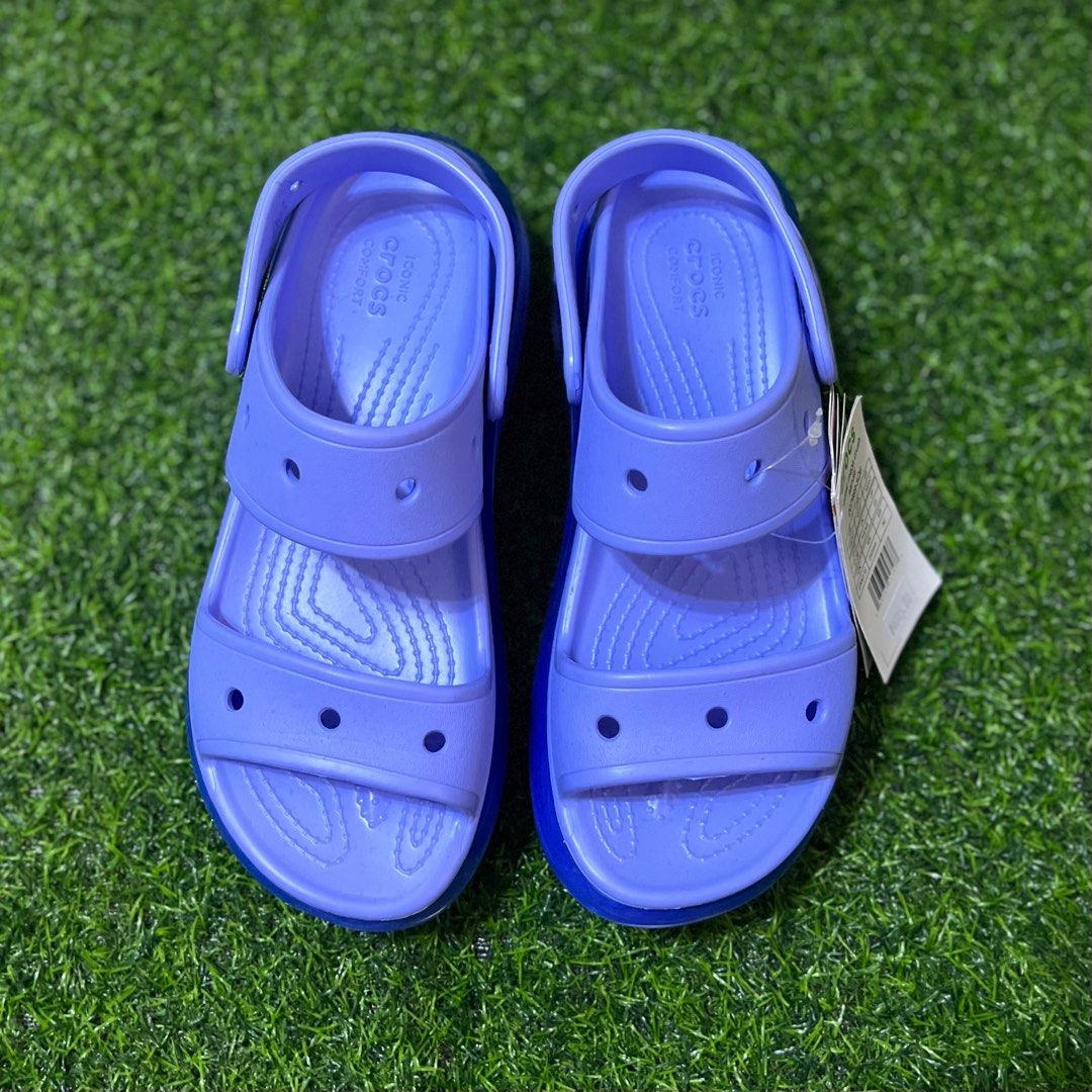 Crocs Classic Mega Crush Sandals (Moon Jelly), Women's Fashion ...