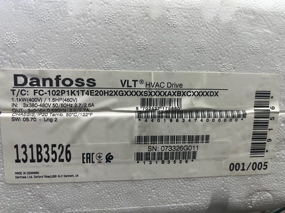 Danfoss VSD, TV & Home Appliances, Electrical, Adaptors & Sockets on ...