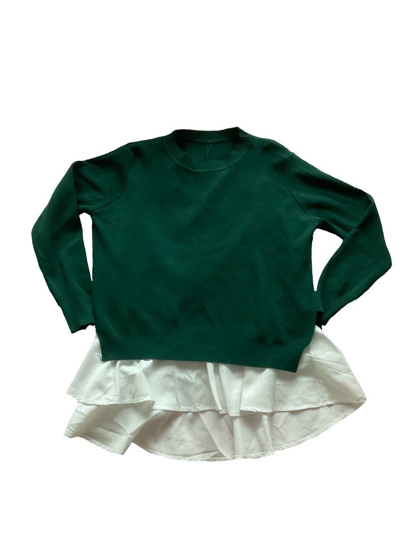 Dark Green Top Womens Fashion Tops Blouses On Carousell