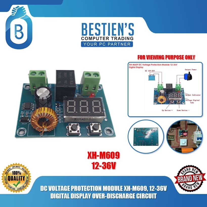 DC VOLTAGE PROTECTION MODULE XH-M609, 12-36V DIGITAL DISPLAY OVER ...