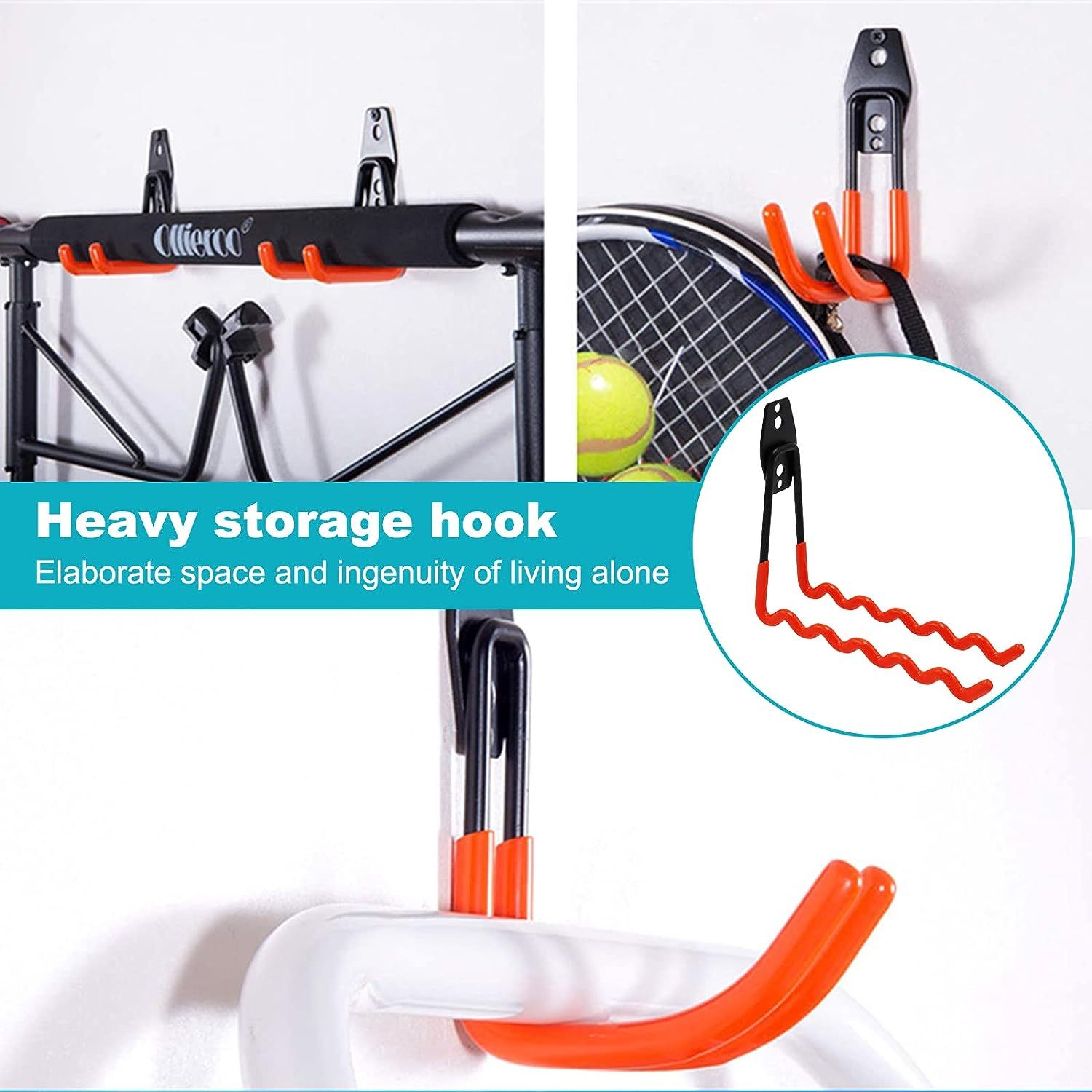 Eagles Garage Wall Hooks, Steel Heavy Duty Garage Storage Hooks with ...