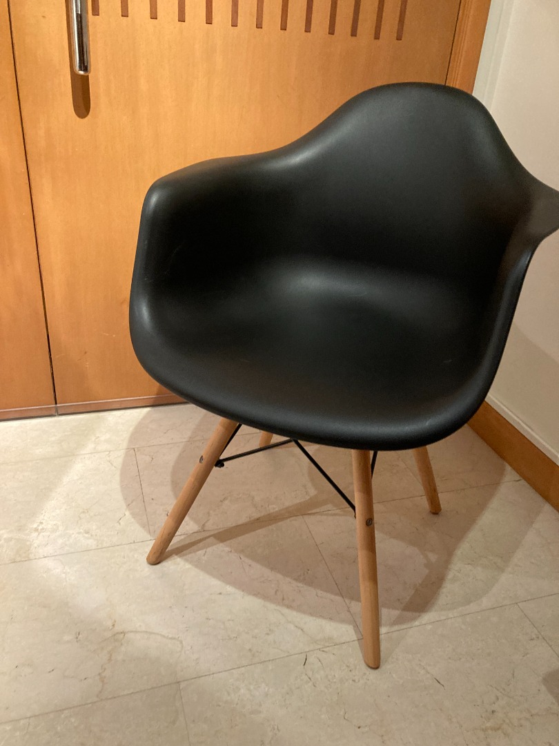 EAMES type arm chair black, Furniture & Home Living, Furniture, Chairs ...