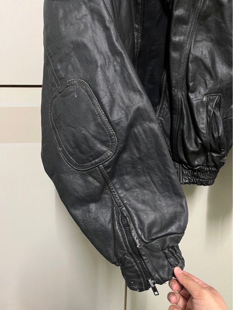 Edwin Leather Bomber Jacket, Men's Fashion, Coats, Jackets and ...