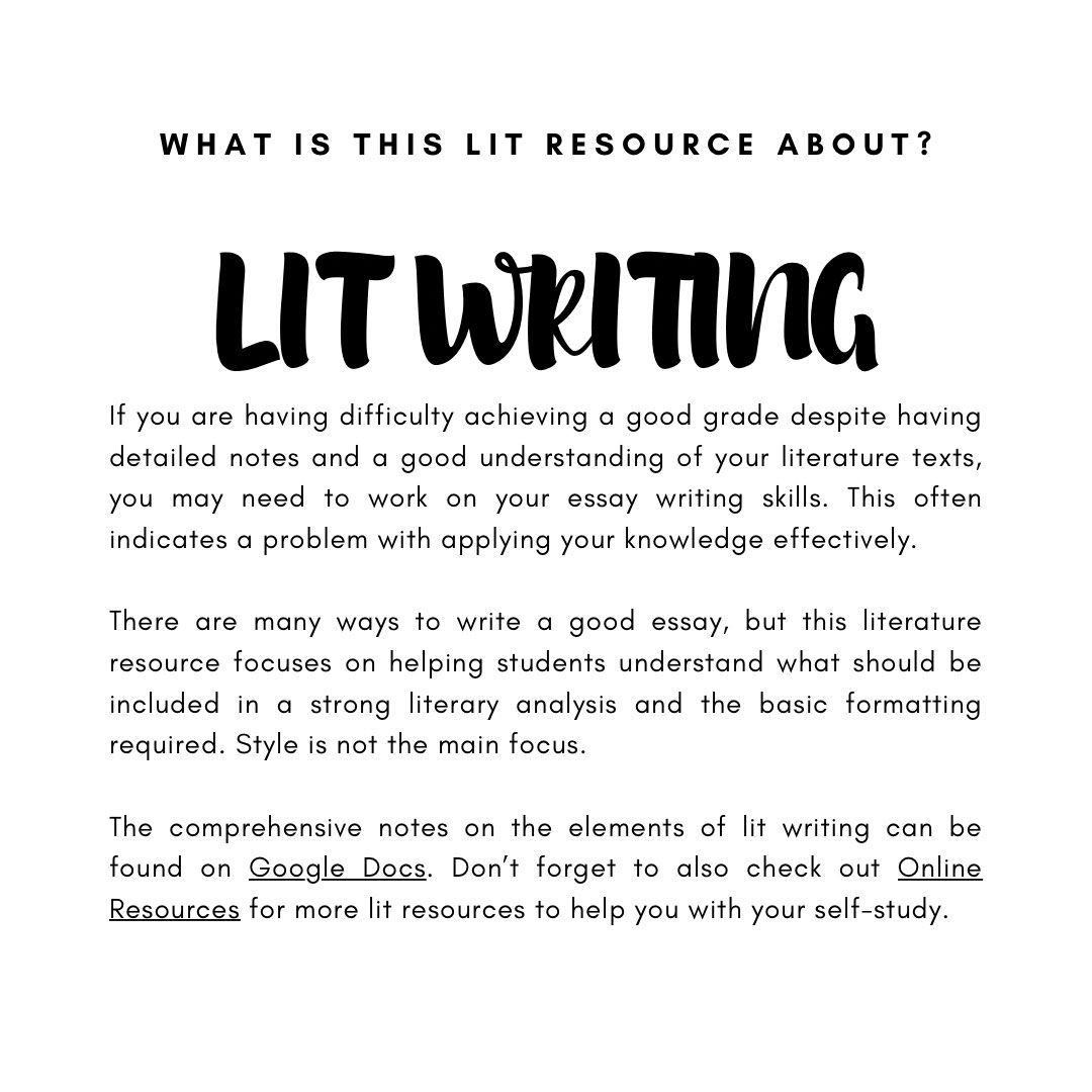 Elements of Lit Writing (A Level Literature Notes), Hobbies & Toys ...