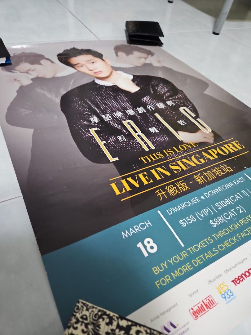 Eric chou singapore concert poster (limited edition), Hobbies & Toys ...