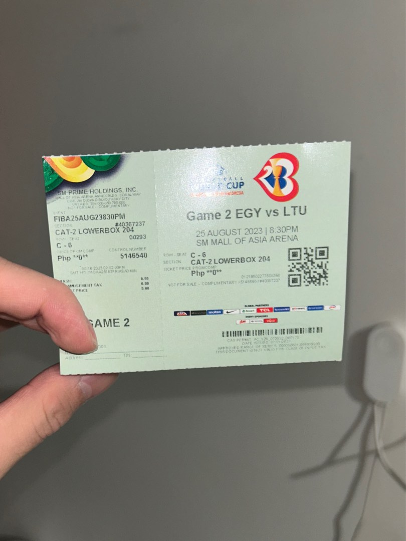 Fiba World Cup ticket (Egypt vs Lithuania), Tickets & Vouchers, Event Tickets on Carousell