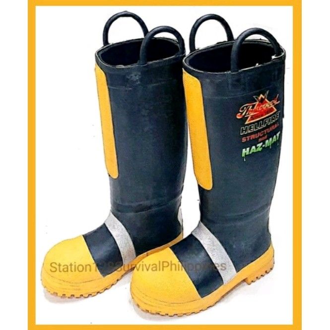Fire Boots Hellfire Neoprene Rubber Structural Haz-Mat Boots 807-6004 ...