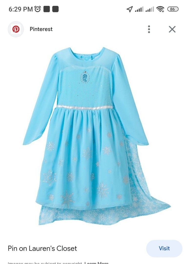 Frozen Elsa Costume (ISSUE: NO CAPE), Babies & Kids, Babies & Kids ...