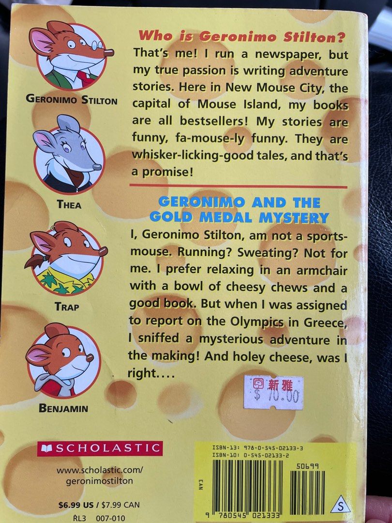 Geronimo Stilton-Geronimo and the gold medal mystery, 興趣及遊戲, 書本 & 文具 ...