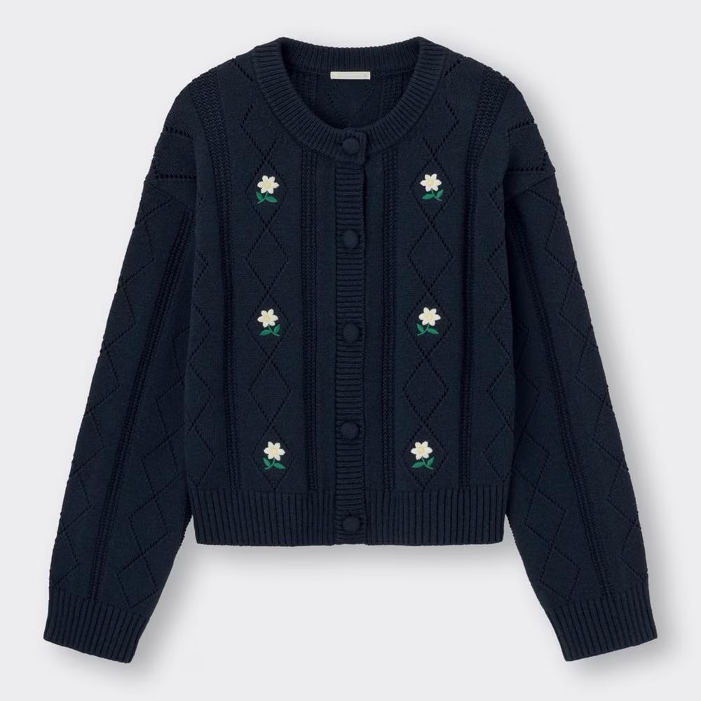 GU Cardigan Jacket Navy Blue XL, Women's Fashion, Coats, Jackets and ...
