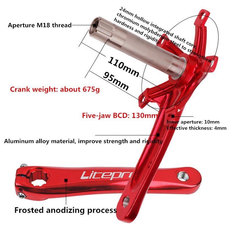 Hollow tech crankset litepro, Sports Equipment, Bicycles & Parts, Parts ...