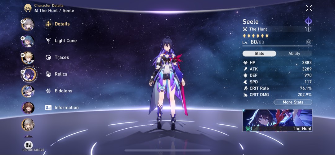 Honkai star rail End game God build seele Mono quantum ready + 115pulls ...
