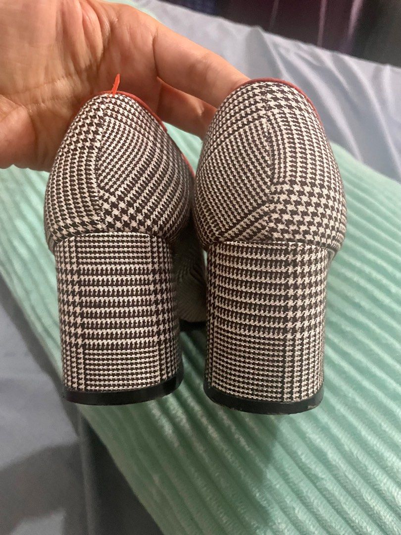 Houndstooth design heeled shoes on Carousell