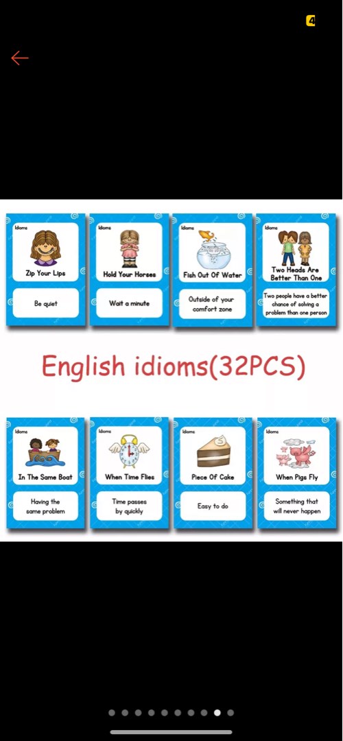 Idioms Flash cards with pictures, Hobbies & Toys, Toys & Games on Carousell