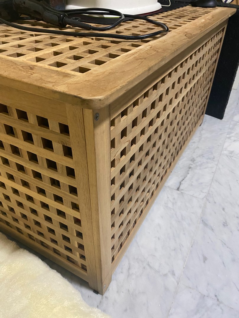 IKEA HOL Storage Table, Acacia, 98x50, Furniture & Home Living ...