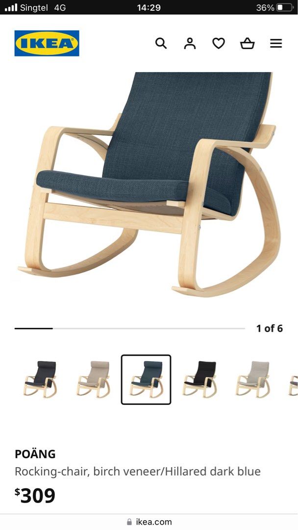 Ikea poang rocking chair, Furniture & Home Living, Furniture, Chairs on ...