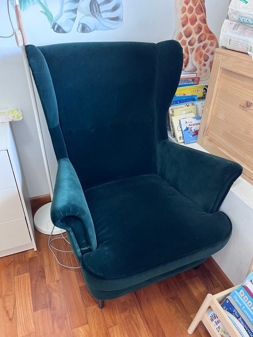 Ikea STRANDMON Wing chair, Furniture & Home Living, Furniture, Chairs ...