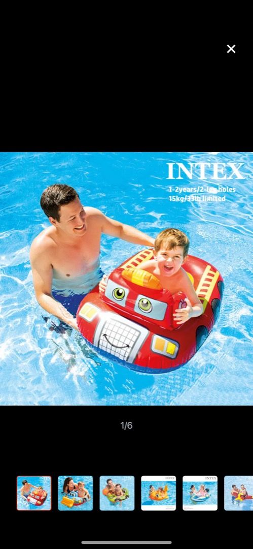 Intex Fire truck floatie, Babies & Kids, Infant Playtime on Carousell