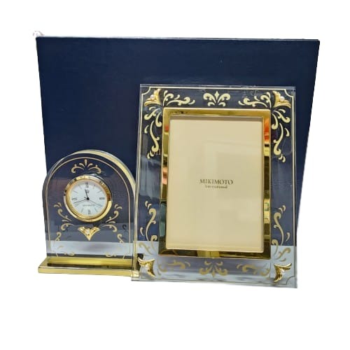 JE-MIKIMOTO PEARL DESK CLOCK AND PHOTO FRAME WITH BOX, Furniture & Home ...