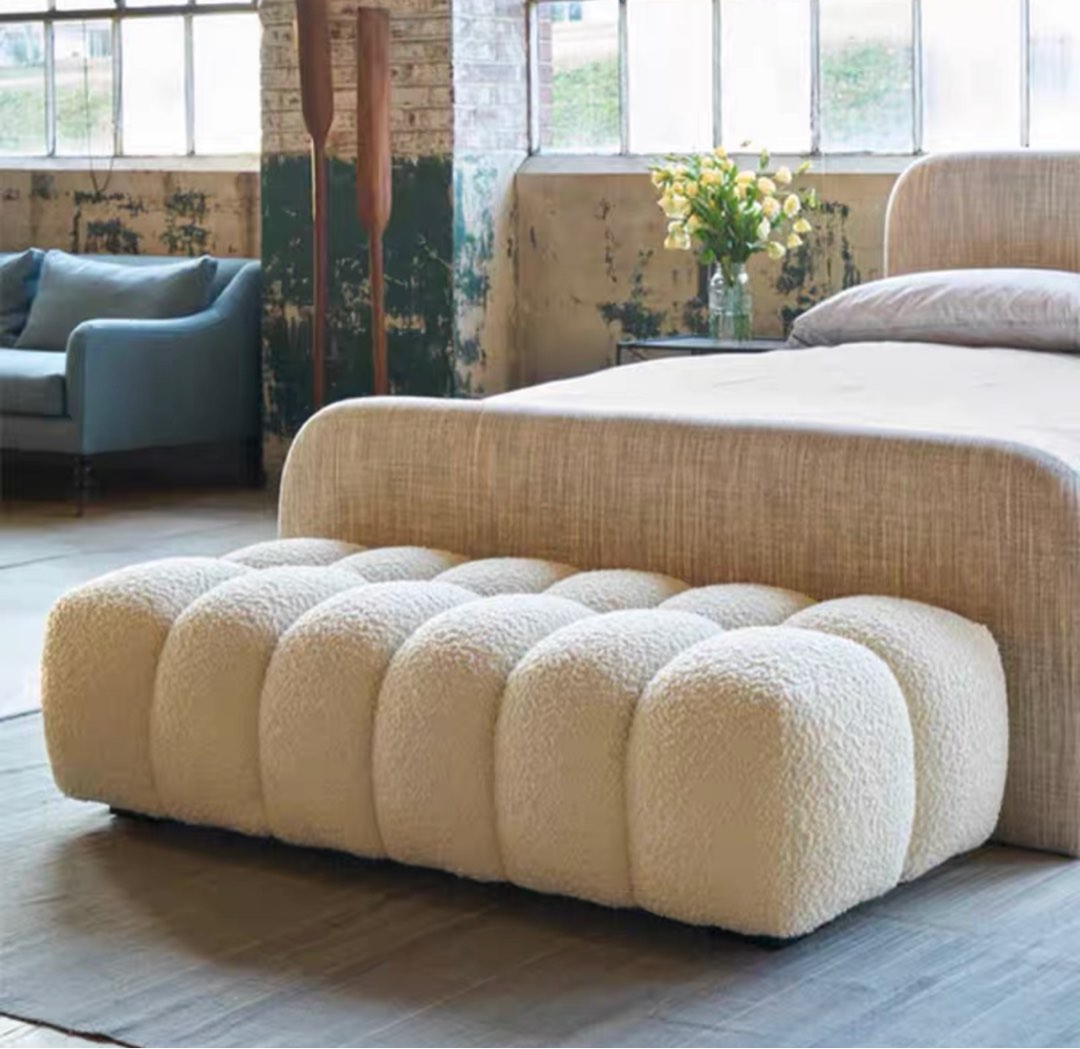 JOJI Modern Boucle Bench, Furniture & Home Living, Furniture, Chairs on ...