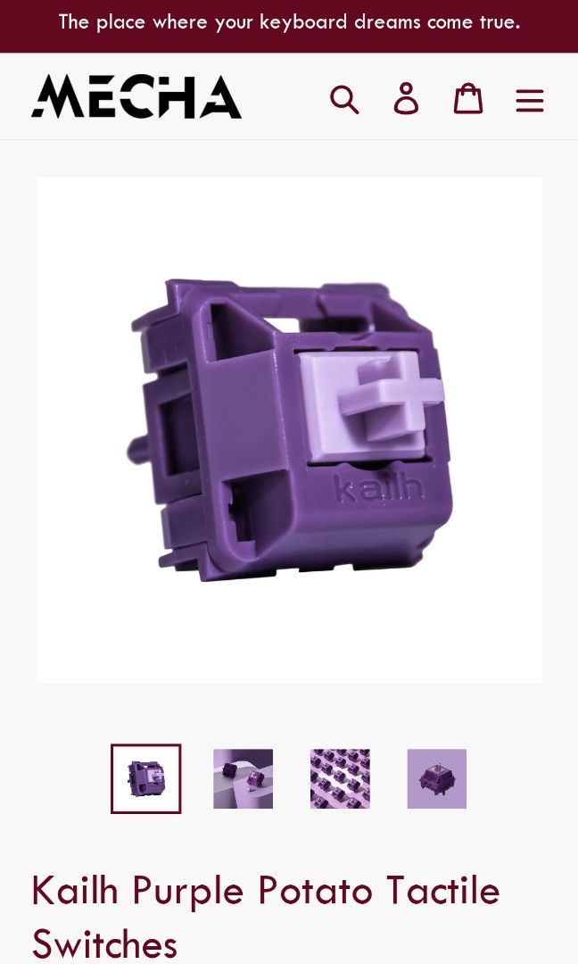 Kailh purple potato tactile switch, Computers & Tech, Parts ...