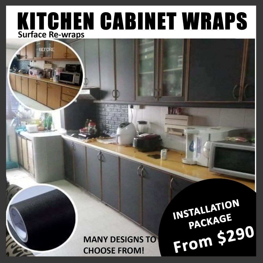 Kitchen Cabinet Wraps, Furniture & Home Living, Home Decor Accessories ...