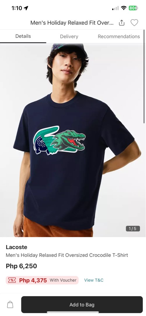 Lacoste Big Croc Logo Tee, Men's Fashion, Tops & Sets, Tshirts & Polo Shirts on Carousell