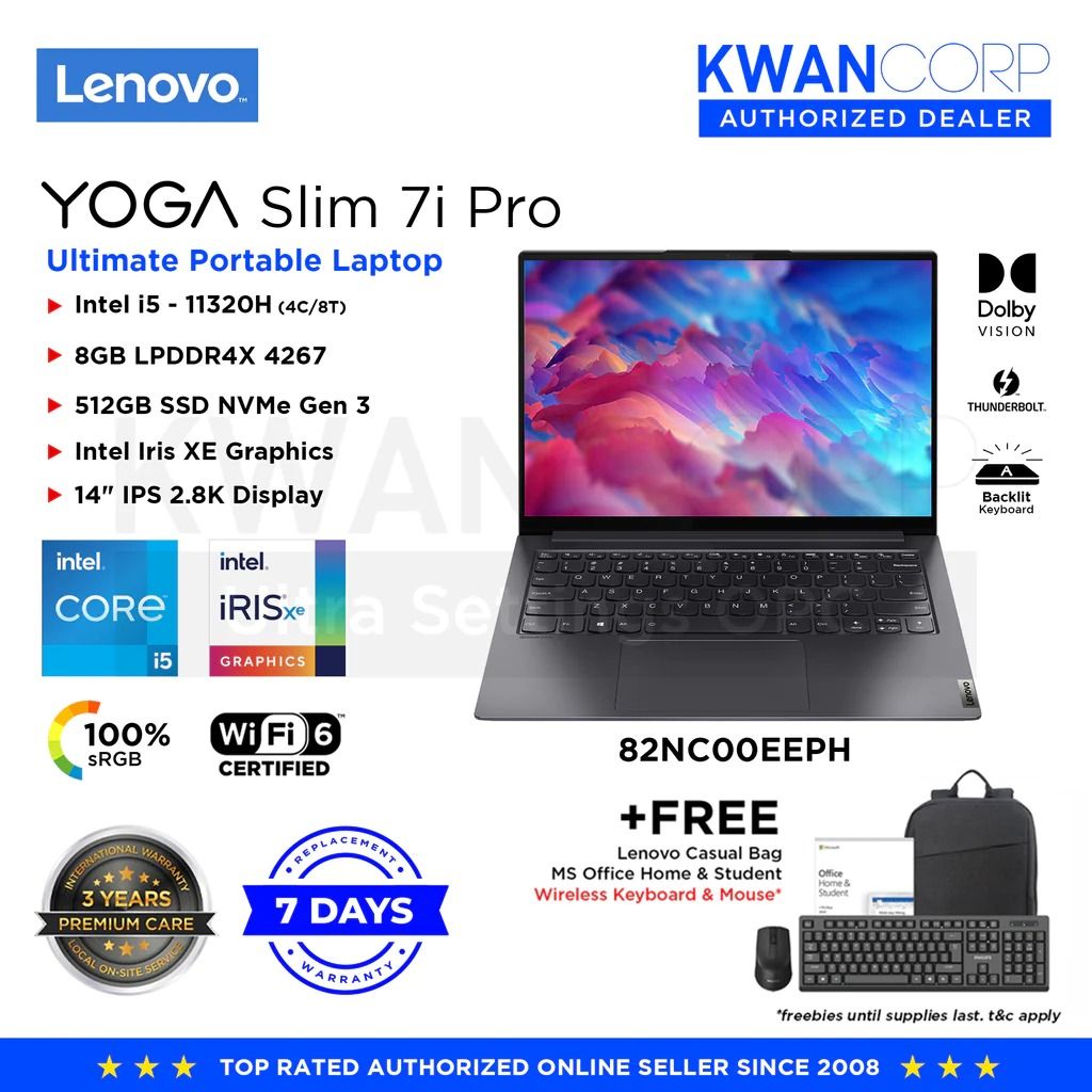 Lenovo Yoga Slim 7i Pro 82NC00EEPH Intel i5 Tiger Lake 11th Gen 8GB RAM ...