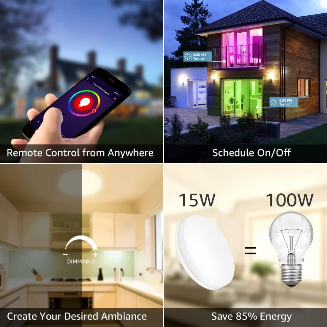 Lepro Smart LED Ceiling Light Dimmable, Furniture & Home Living ...