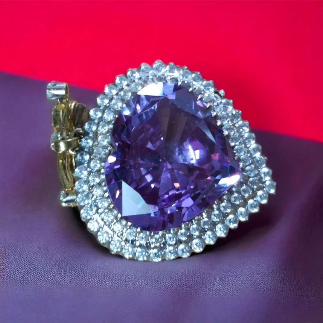 Loket emas Batu serai titanic purple asli, Women's Fashion, Jewelry ...