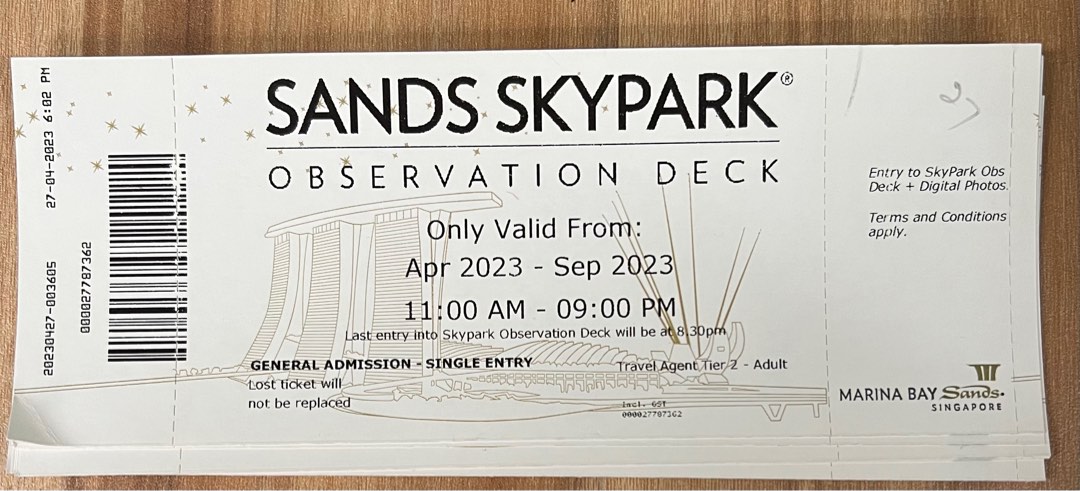 Marina Bay SkyPark Observation deck tickets, Tickets & Vouchers, Local Attractions & Transport ...