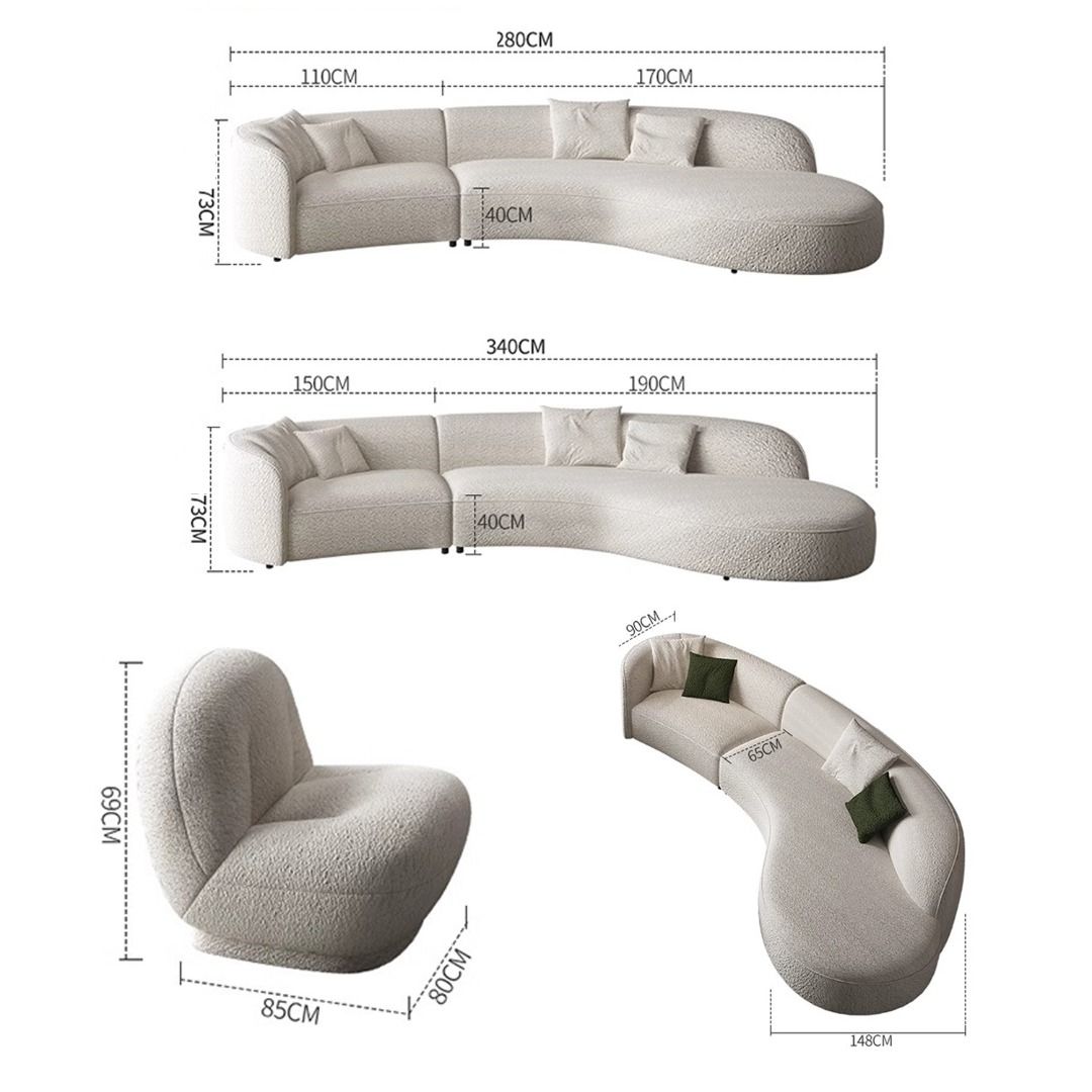 MAS-1195 Presenthem Loop Sectional Sofa, Furniture & Home Living ...