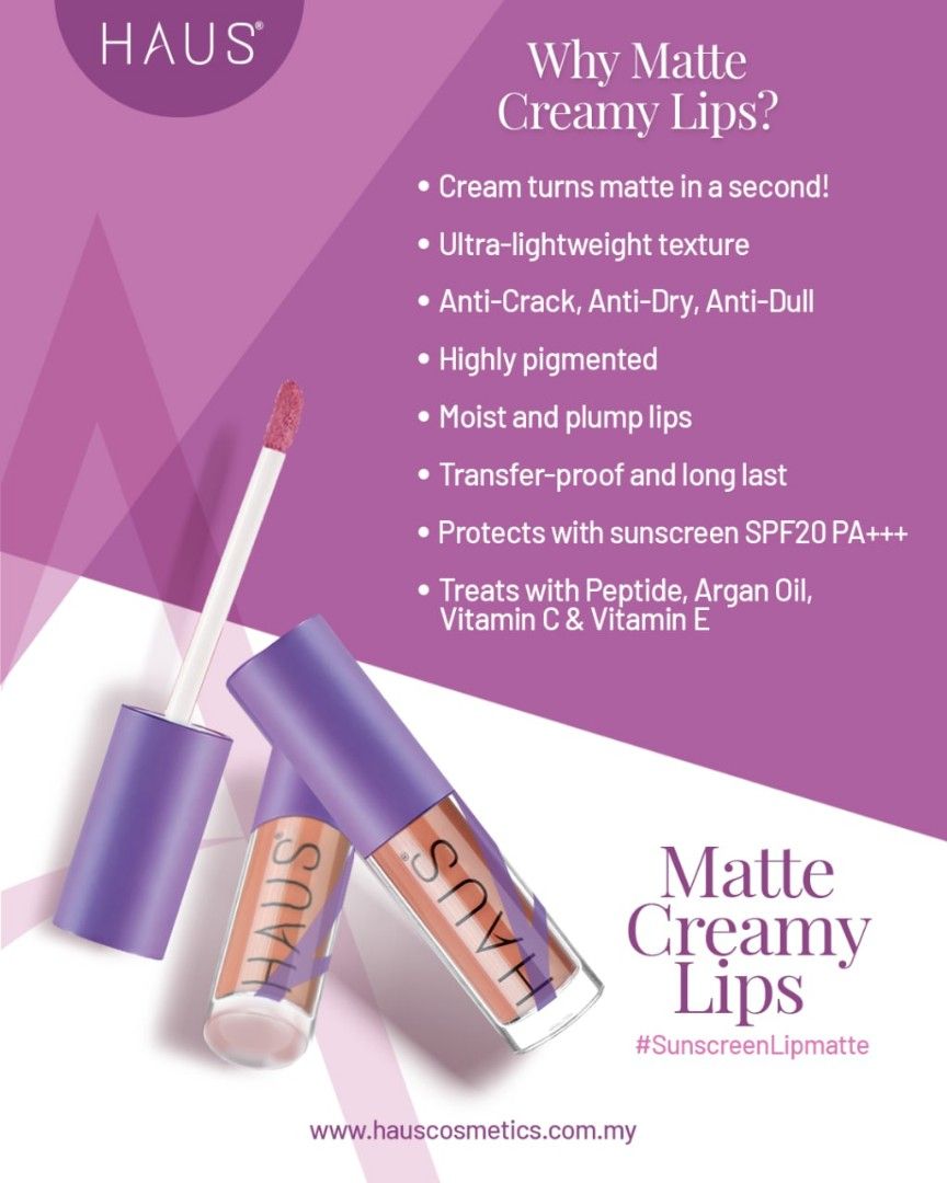 MATTE CREAMY LIPS by HAUS (Lipmatte), Beauty & Personal Care, Face ...