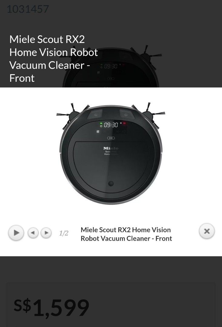 Miele RX2 vacumn robot, TV & Home Appliances, Vacuum Cleaner ...