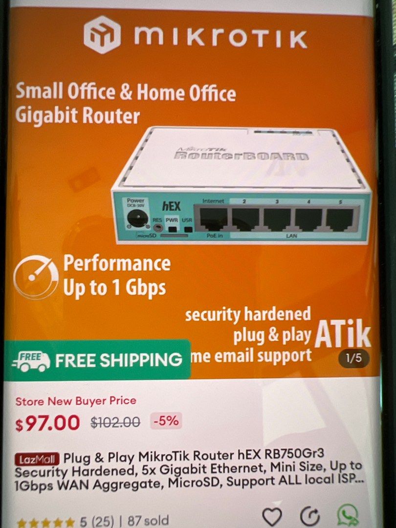 MikroTik Router 5x Gigabit ethernet, Computers & Tech, Parts ...