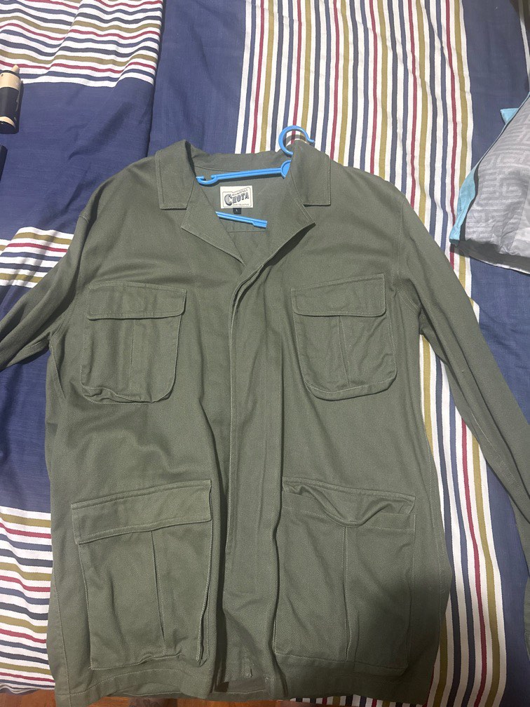 Militaru green outer shirt layer, Men's Fashion, Coats, Jackets and ...