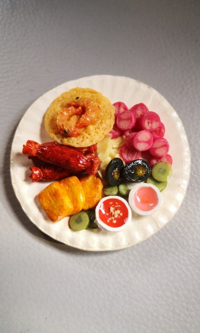 Handmade Miniature Hawker Food Series - Ngoh Hiang Guan Chang (五香灌肠 ...