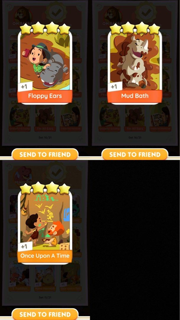 Monoploy go floppy ears , mud bath , pride stride , mama mammoth , lowl ...