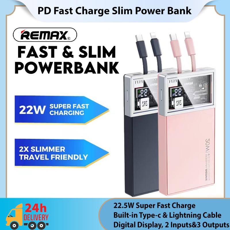 MUST HAVE!!Remax RPP-507 20W+22.5W PD+QC Power Bank 10000mAh/ Slim Powerbank Type C Output PD ...