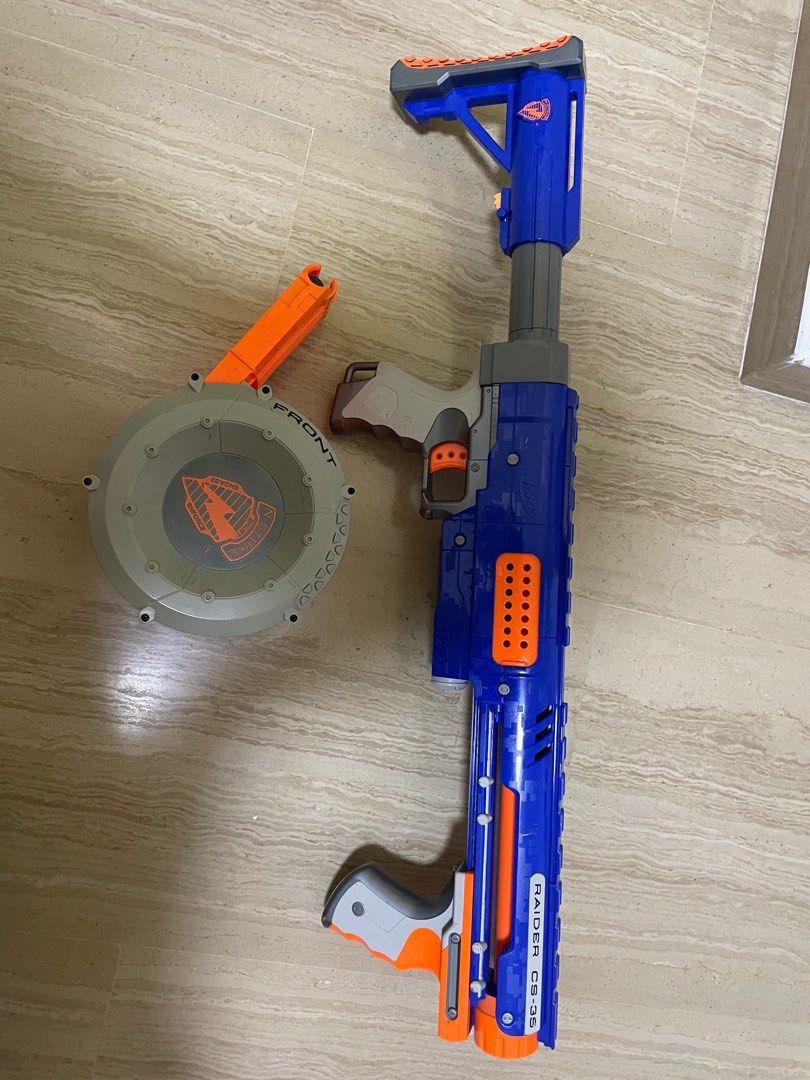 Nerf Gun Raider CS-35 with Drum Magazine comes with 30 bullets, Hobbies ...