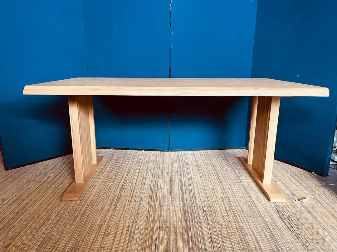 Nitori Solid wood dining table, Furniture & Home Living, Furniture ...