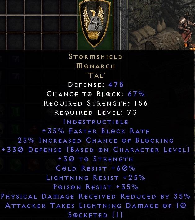 (Non-ladder) Socketed Perfect StormShield 148 Defence (478def-330def ...
