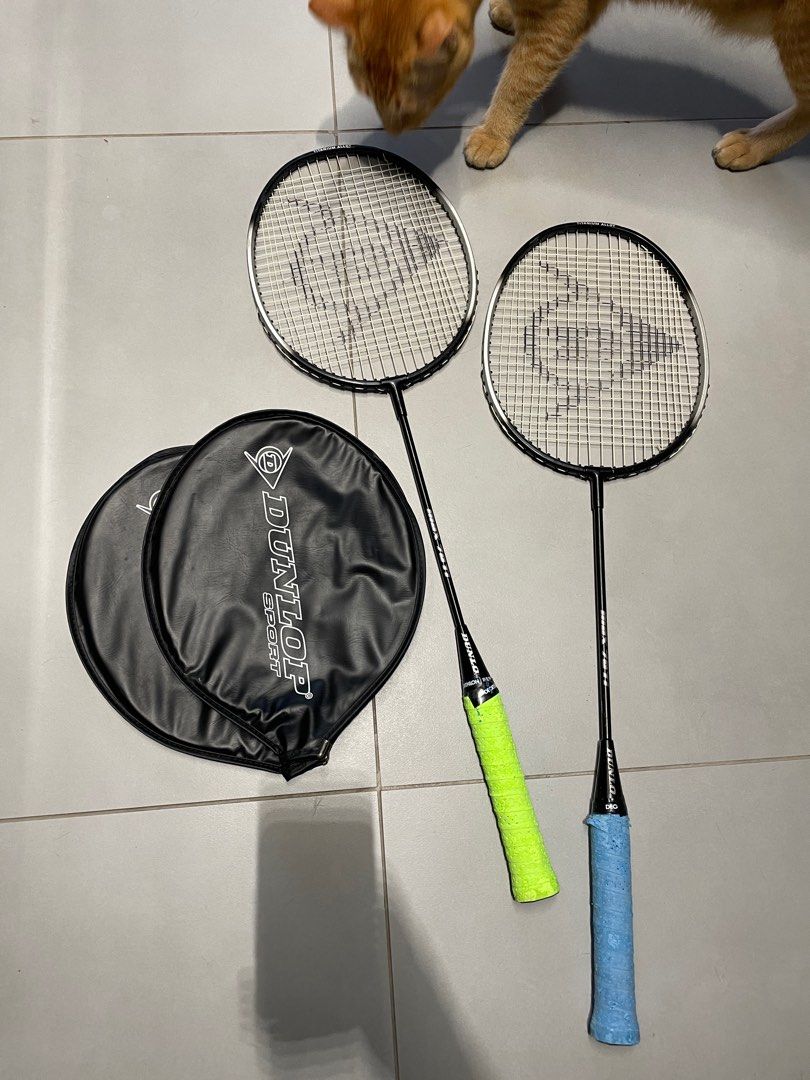 Pair of Dunlop Badminton Rackets + Shuttlecock, Sports Equipment ...