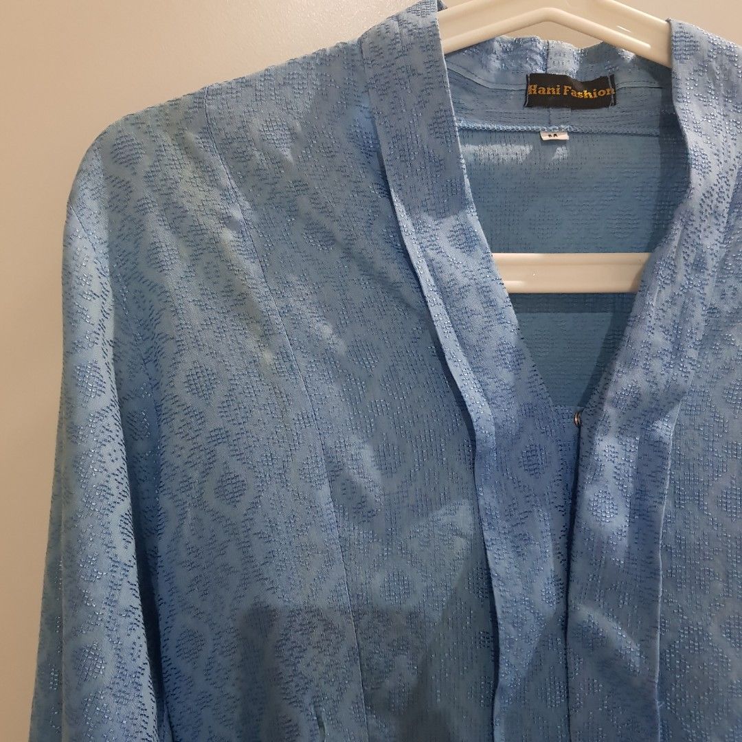 Plain Kebaya Top in Light Blue, Women's Fashion, Dresses & Sets ...