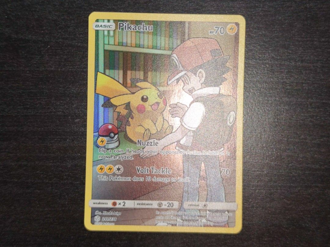 Pokemon Pikachu 241/236 Cosmic Eclipse Secret Rare, Hobbies & Toys, Toys & Games on Carousell
