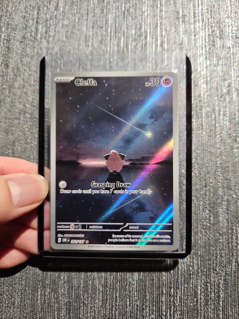 Pokemon TCG Obsidian Flames Cleffa Illustration Rare Card, Hobbies & Toys, Toys & Games on Carousell