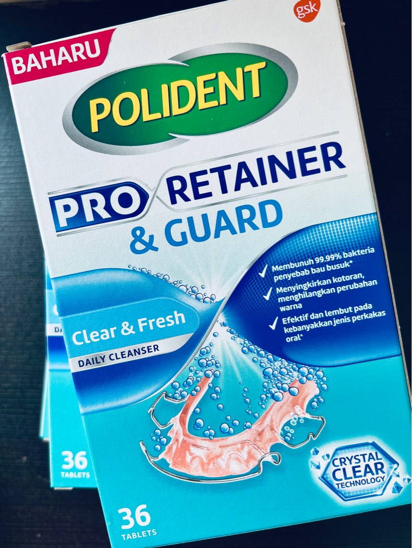 POLIDENT PRO RETAINER & GUARD CLEANSER x3, Beauty & Personal Care, Oral ...