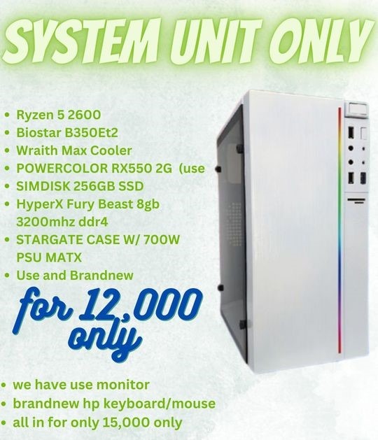 PRE BUILT SYSTEM UNIT, Computers & Tech, Desktops on Carousell